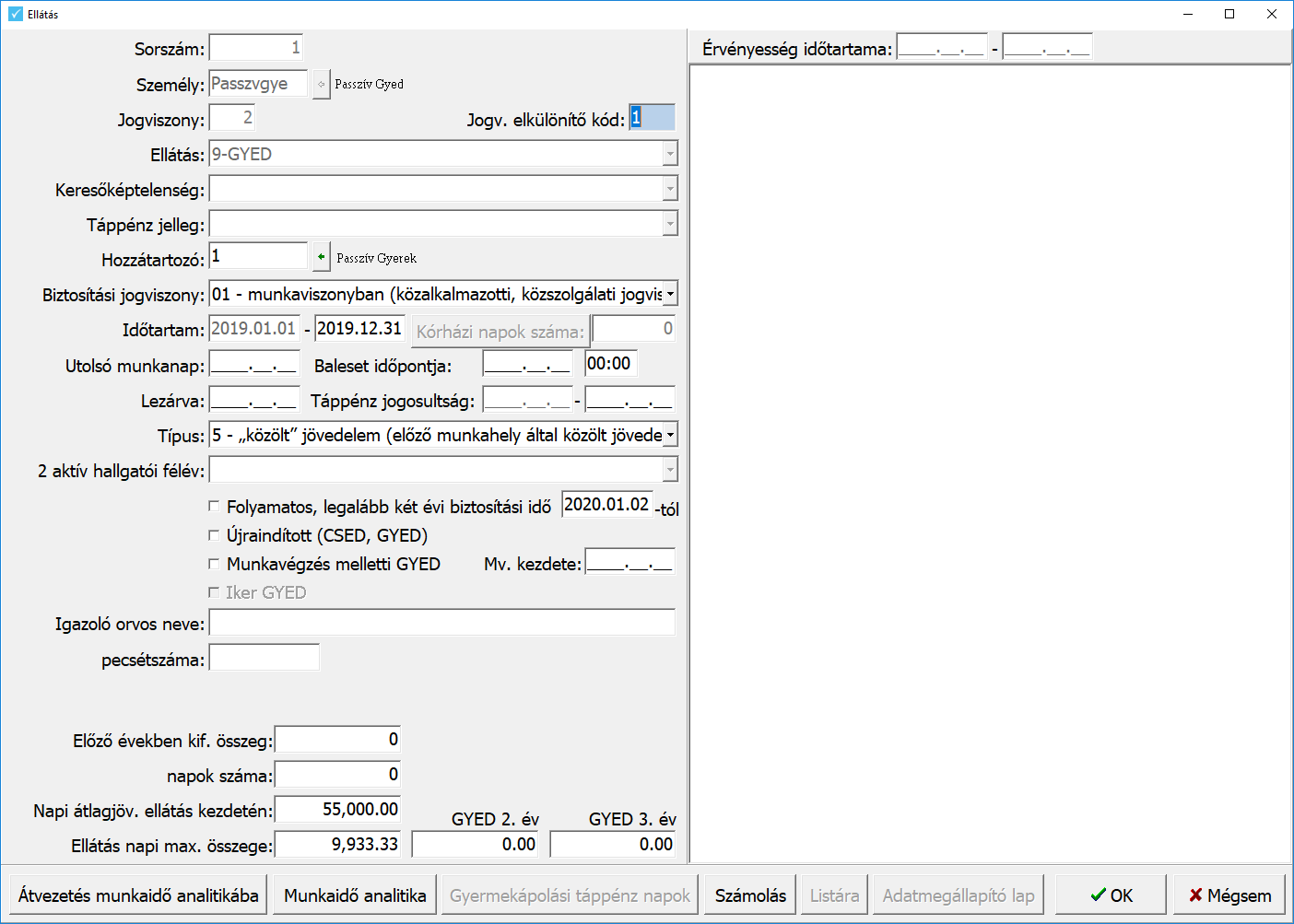 Passzív Gyed számfejtése a Novitax Bér programban